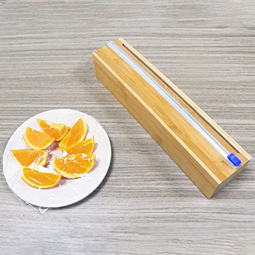 Sizet SIZET Bamboo Wood Plastic Wrap Dispenser with Cutter, Foil and Wax Paper Organizer Dispenser Drawer Compatible Brown 1 box 1 slots 1 box 1 slots 1 box 1 slots