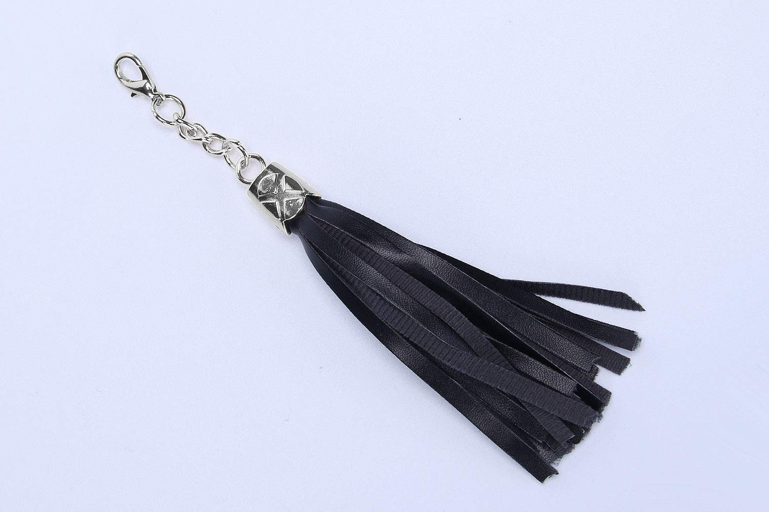 VanEnjoy Purse Strap Replacement with Tassel,Lichee Pattern Microfiber Leather for Crossbody Bag or Handbag,34-60" L*0.8" W,Silver Metal