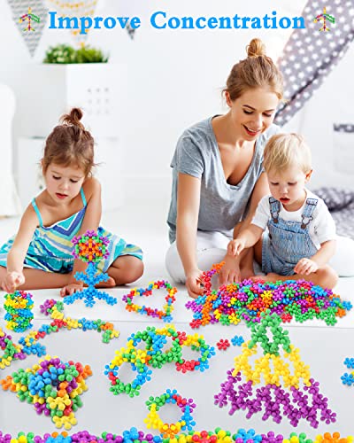 FASTSPOK Building Blocks, 500 Pieces Kids STEM Building Toys Discs Sets Interlocking Solid Plastic for Preschool Kids Boys and Girls Aged 3+, Creativity Kids Educational Toys