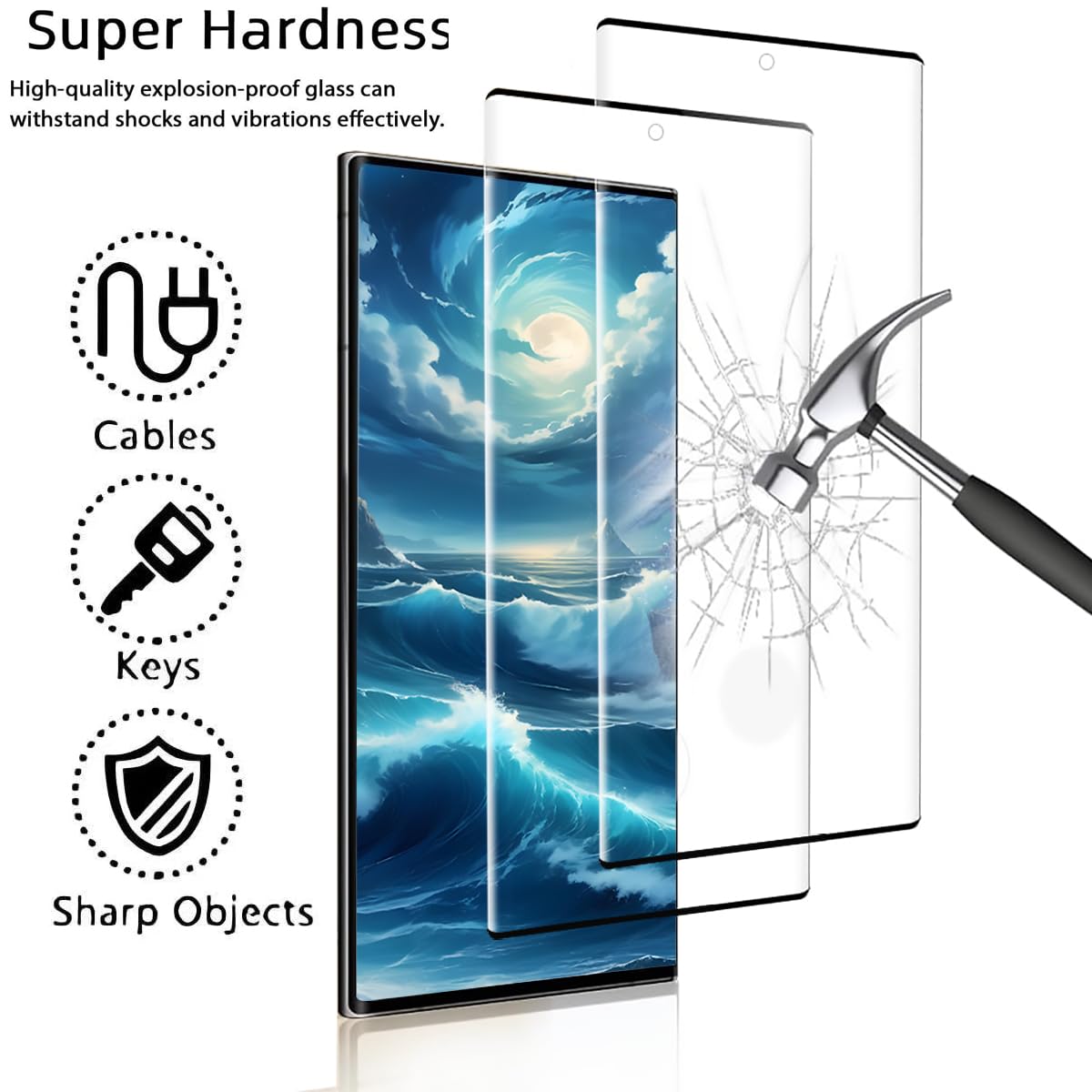 Cutebe Crystal Phone Case for iPhone 13(2021)/iPhone 14(2022) 6.1", Cute Protective Cover with 9H Temper Glass Screen Protector + HD Temper Camera Lens Protector for Women, Girls