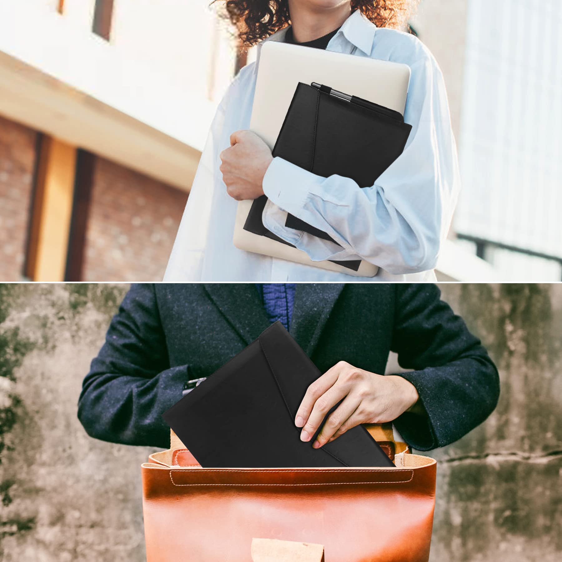 HGWALP Remarkable 2 Sleeve Bag,10.3 inch PU Leather Carrying Case with Pen Holder,Protective Pouch Fits Remarkable 2 Digital Paper/Note Air 10.3/Kindle Scribe 10.2",Will NOT Fit Remarkable 1-BK