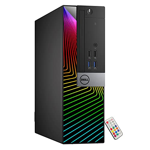 Dell OptiPlex Small Form Factor Desktop Computer with RGB Lights i7 6700 3.4 GHz 16GB RAM 512GB SSD Win 10 Pro WiFi, Keyboard & Mouse HDMI (Renewed)