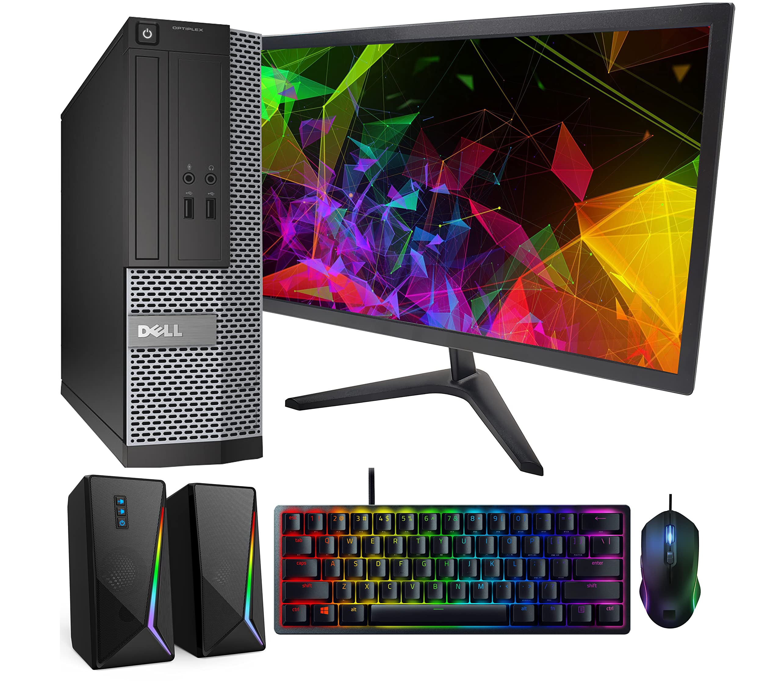 Dell OptiPlex SFF Computer Desktop PC Intel Core i5 3rd Gen Processor | 16GB Ram & 2TB HDD | WiFi & Bluetooth RGB Dual Speakers & Keyboard Mouse New LED 19" Monitor Windows 10 Pro (Renewed)