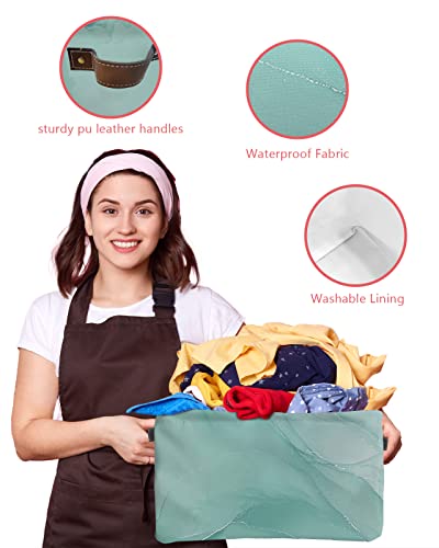 Large Storage Baskets Bins Green Marble Collapsible Storage Box Laundry Organizer for Closet Shelf Nursery Kids Bedroom Aqua Nature Stone Agate