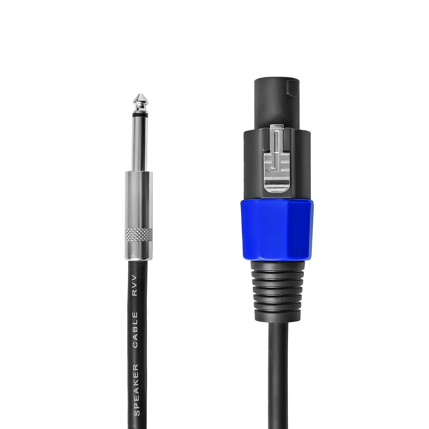 Yoico 2Pcs 3 Feet Professional Speakon to 1/4 Speaker Cable, Pair 3 ft 12 Gauge Speakon to 1/4 Male Inch Audio Amplifier Connection Heavy Duty Cord Wire with Twist Lock