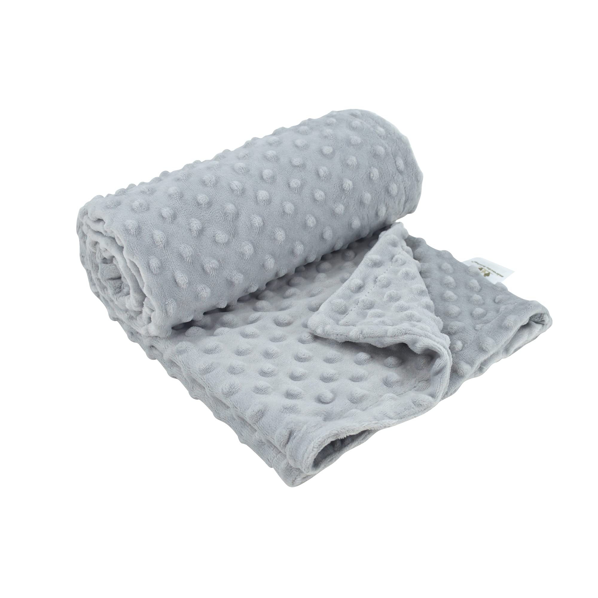 Gray Minky Blanket Ultra Thick Bed Throws Double Side Dotted Backing 30" x 40" Baby Minky Blanket Fleece Plush Baby Blanket Super Soft Minky Dot Baby Blanket for Sleeping Stroller (Grey)