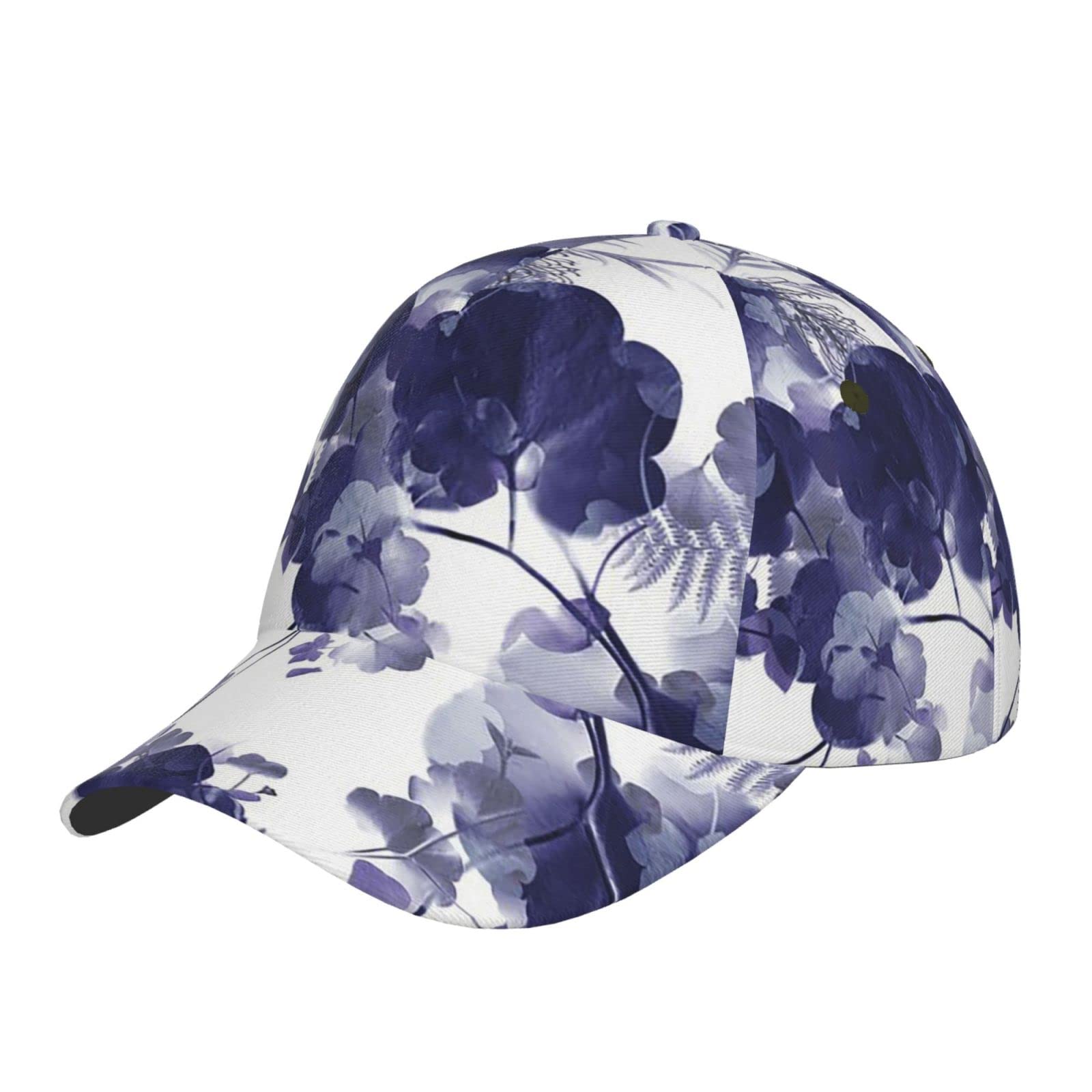 Cyliret Flower Pattern Hats for Women Baseball Cap Fashionable Summer Hat Adjustable Trucker Fitted Casual Sport Running Hats with Ponytail Hole Printing Pattern