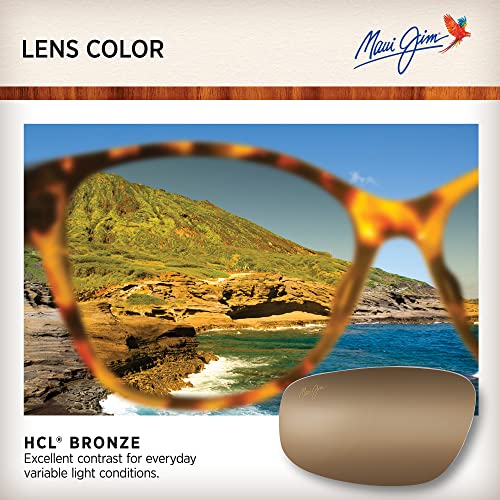 Maui Jim Men's and Women's Peahi Polarized Wrap Sunglasses, Tortoise/HCL® Bronze, Large