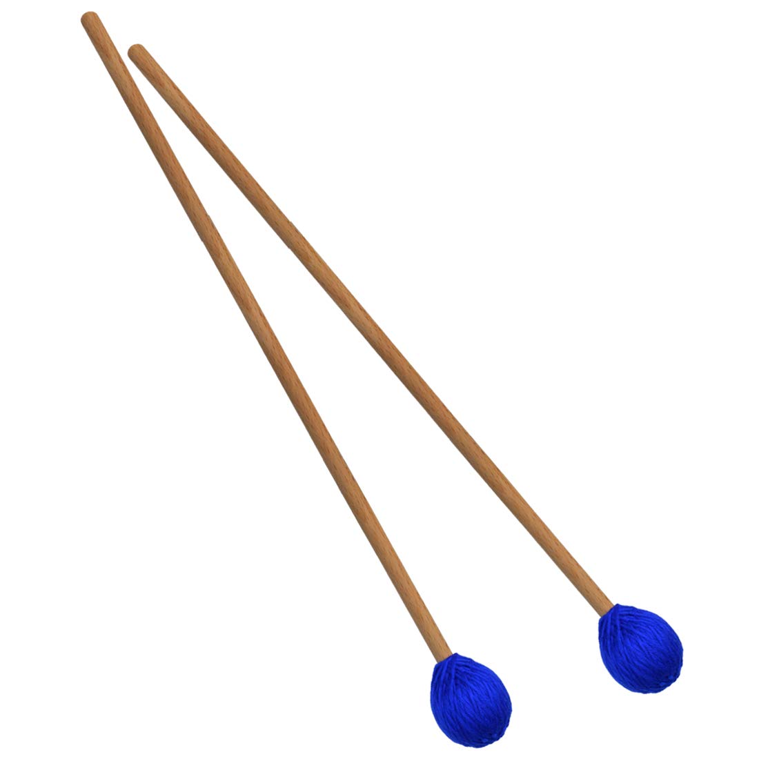 Yolyoo Medium Hard Yarn Head Keyboard Marimba Mallets with Maple Handles,Pack of 2 Blue (Blue)