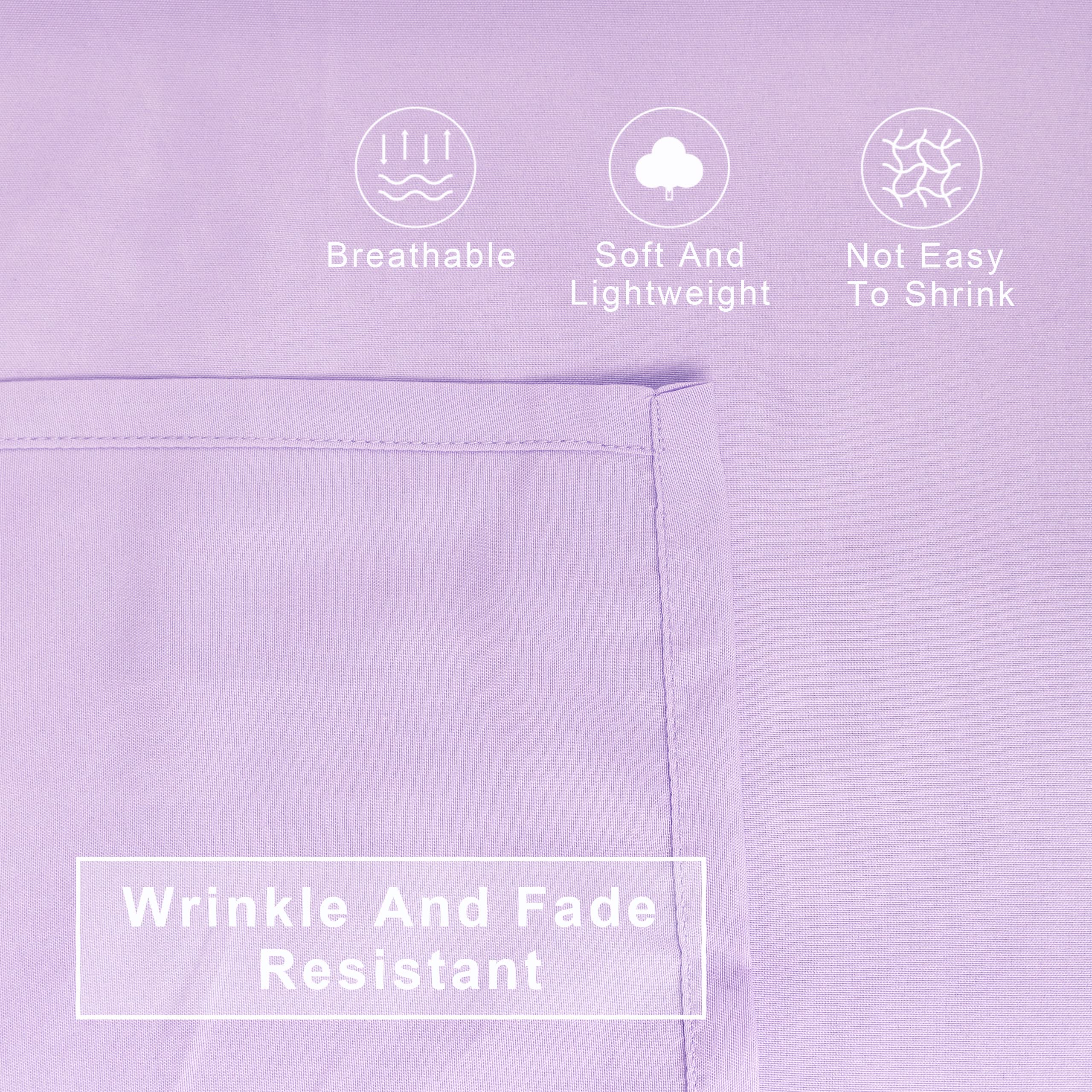 FLXXIE 4 Pieces Toddler Bedding Set, Soft and Breathable Microfiber Crib Sheet Set, Includes Quilted Comforter, Flat Top Sheet, Fitted Sheet, Envelope Pillow Case for Boys and Girls, Light Purple