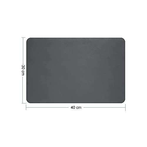 Taiyang Drying Mat for Kitchen Counter, Absorbent Drainer Mats, Dish Drying Pad with Non-Slip Bottom, Heat-Resistant, Suitable for Kitchen, Pet Drinking, Diatom Mud Mat(Graphite Black, 12"x16")