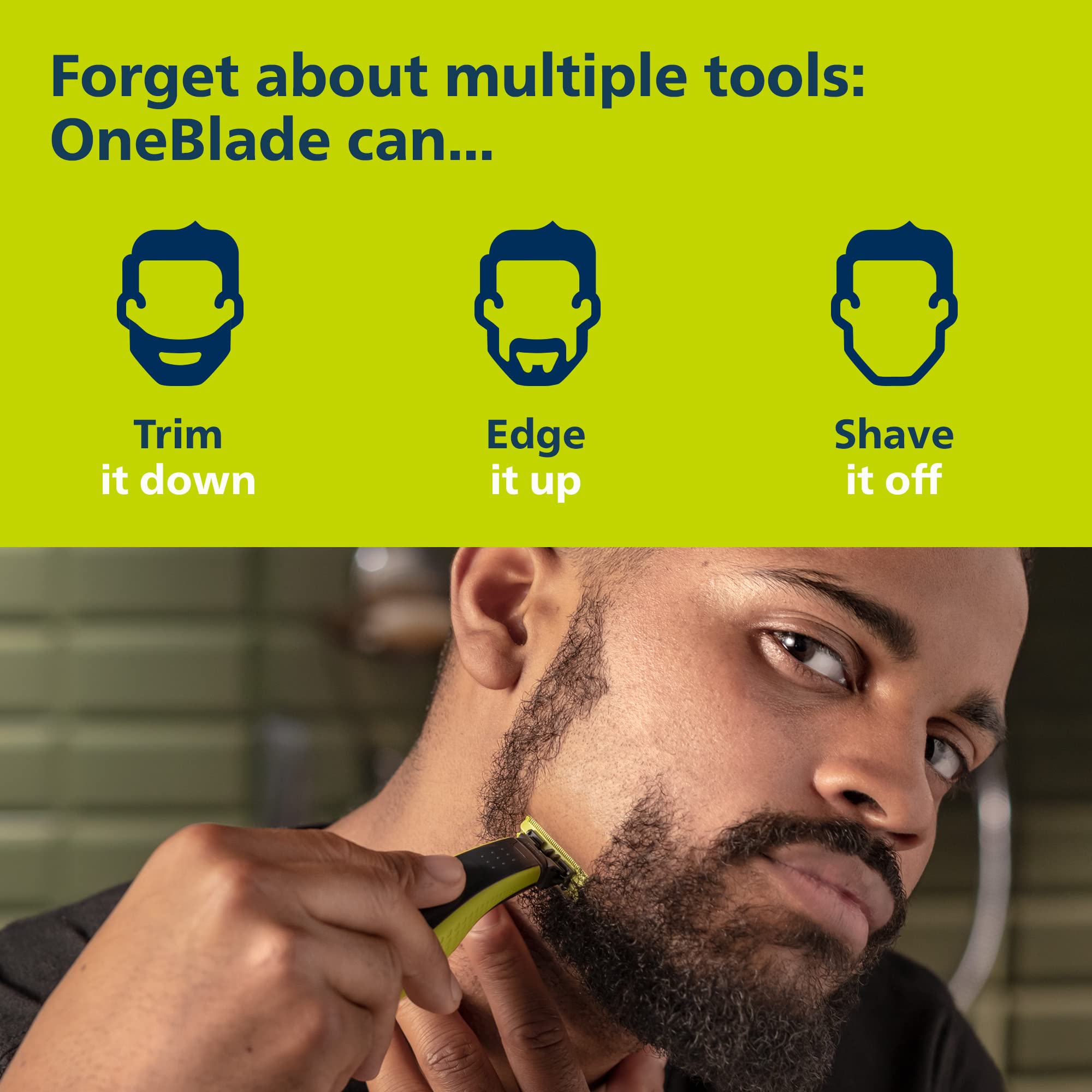 Philips Norelco OneBlade, Hybrid Electric Trimmer and Shaver, QP2520/70