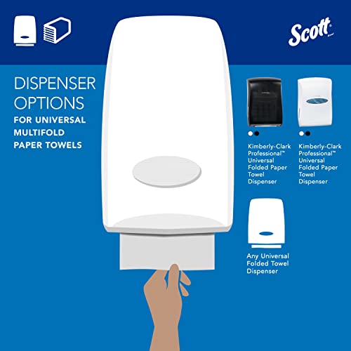 Scott® Multifold Paper Towels (03650), with Absorbency Pockets™, 9.2" x 9.4" sheets, White, Compact Case for Easy Storage, (250 Sheets/Pack, 12 Packs/Case, 3,000 Sheets/Case)