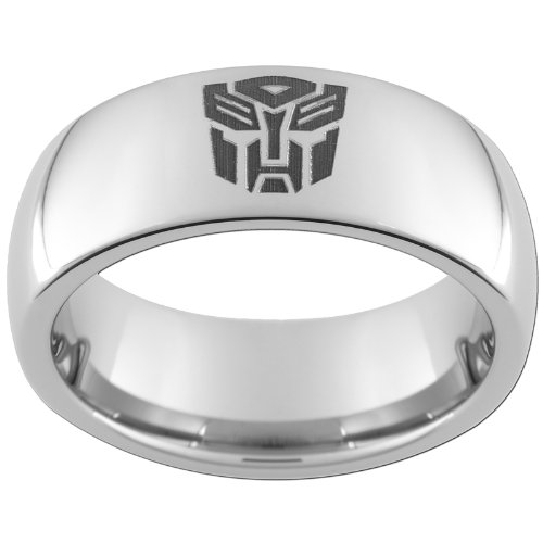 Custom Jewelry 8mm Tungsten Carbide Dome Autobot Ring (full & half sizes 5-15) Size 9