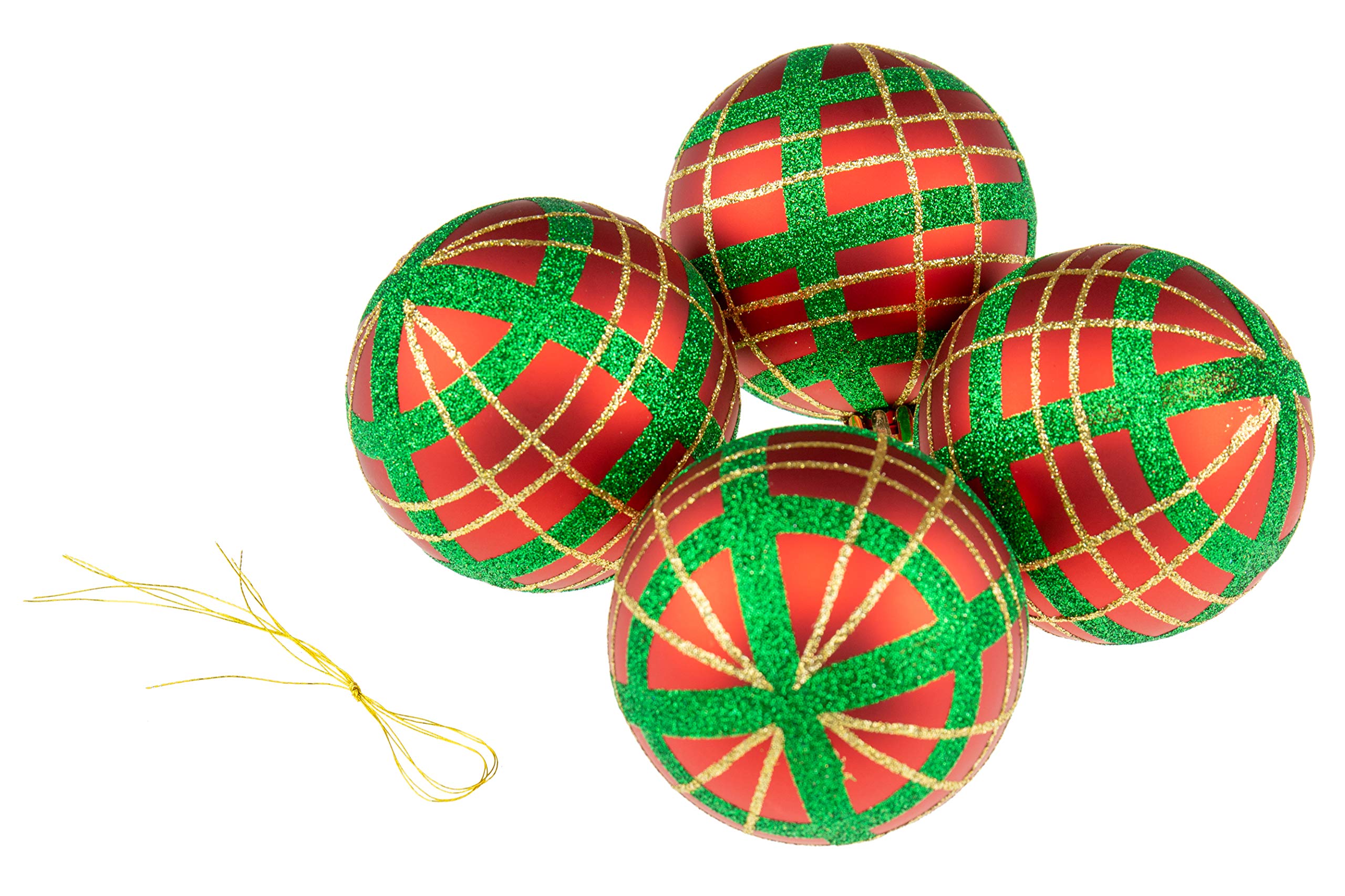 Clever Creations Ball Christmas Ornament Set of 4 Pieces, Shatterproof Holiday Décor for Christmas Trees, Red and Matte White