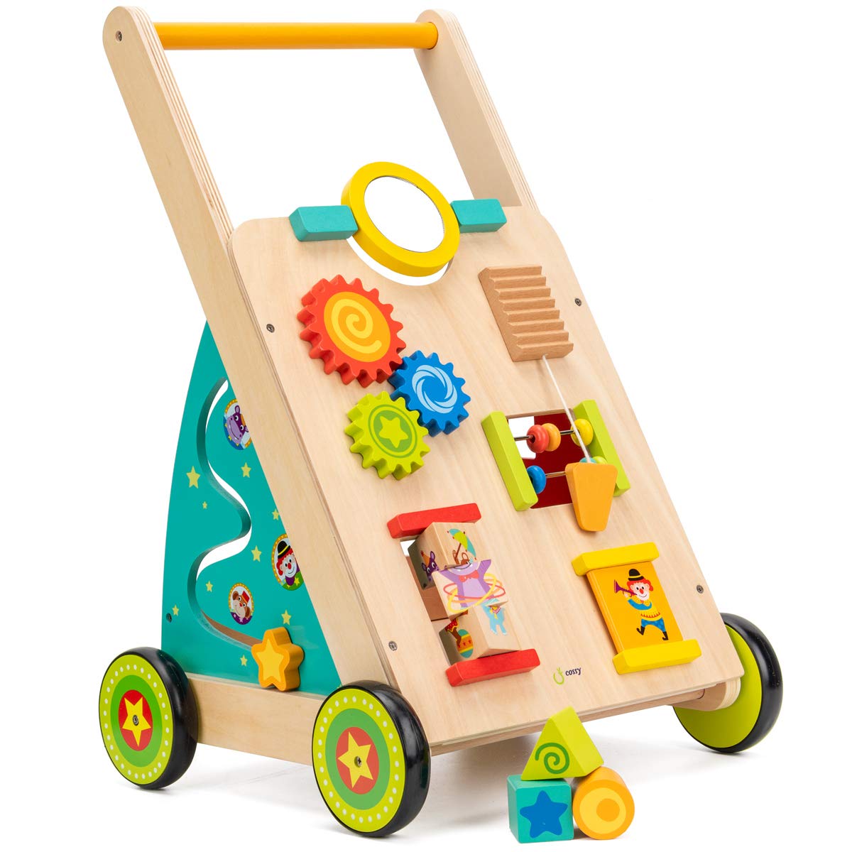 cossy Wooden Baby Learning Walker Toddler Toys for 18 Months (UPDATED VERSION)