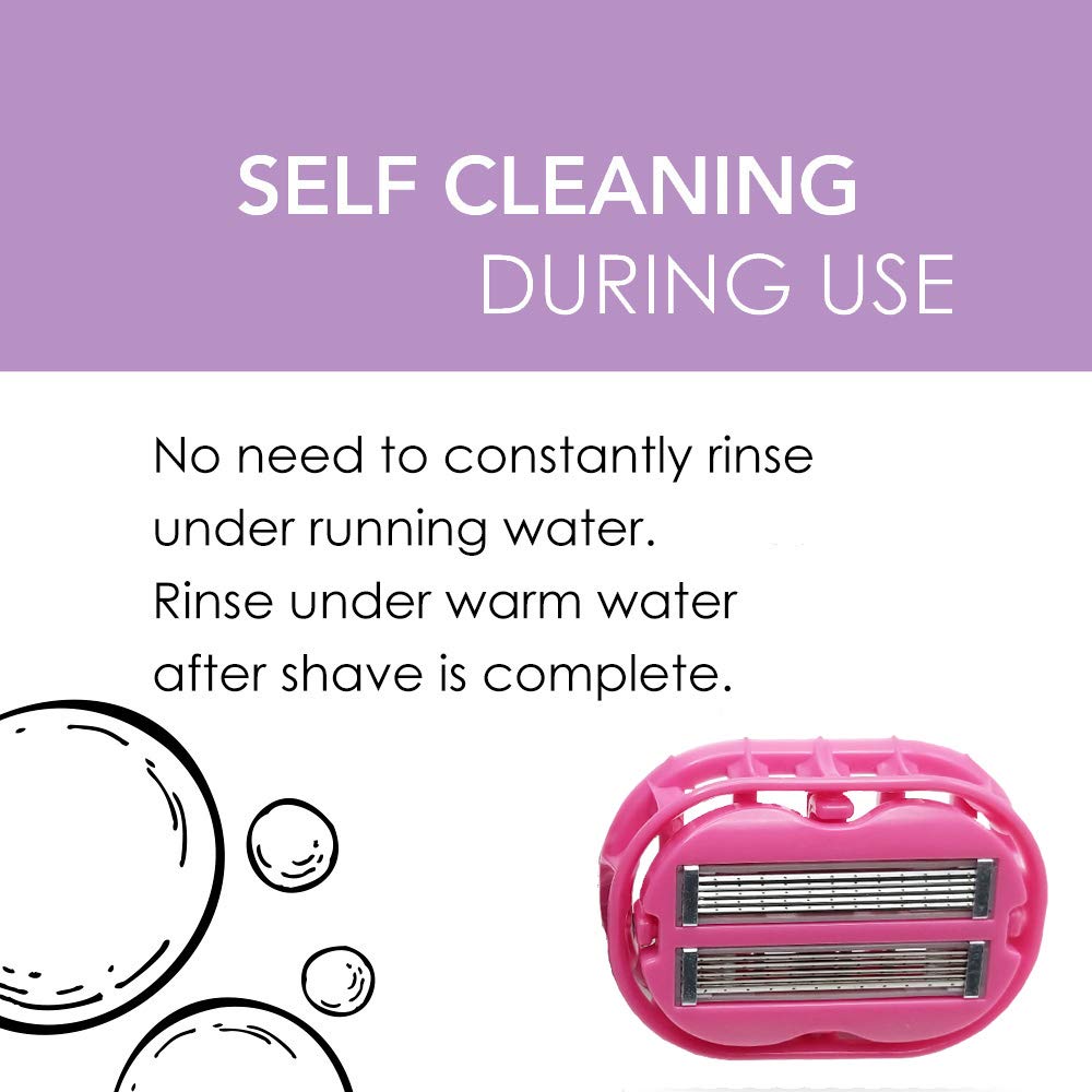 Classic Omnishaver - Pink - The Fastest Way to Shave Head, Legs, Arms, Body | An Alternative to Disposable Shaving Razors Self Cleans & Strops During Use with Durable Blade, Bald Head Shaver for Women