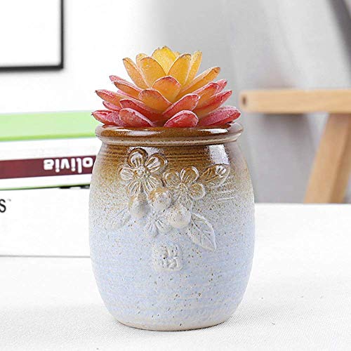Flower Pots,Plant Pot,Planters,Plant Pots,Small Indoor Vintage Ceramic Creative Succulent Old Pile Stone Ware Plain,Fired Bonsai Flower Succulent Cactus Home & Office Decor Pots Simple Gift Idea (Col