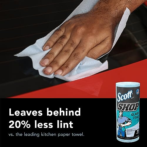 Scott® Shop Towels Glass™ (32896), Blue Shop Towels Glass, Mirrors and Chrome, Perforated Towels/Roll, 12 Rolls, 1,080 Towels/Case