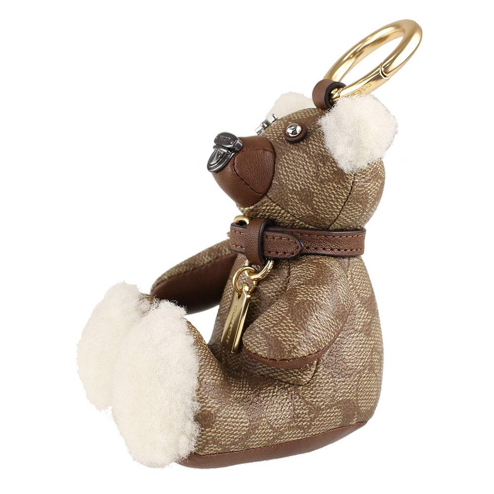 Coach Bear Keychain Signature Canvas Leather Limited Edition Collectible