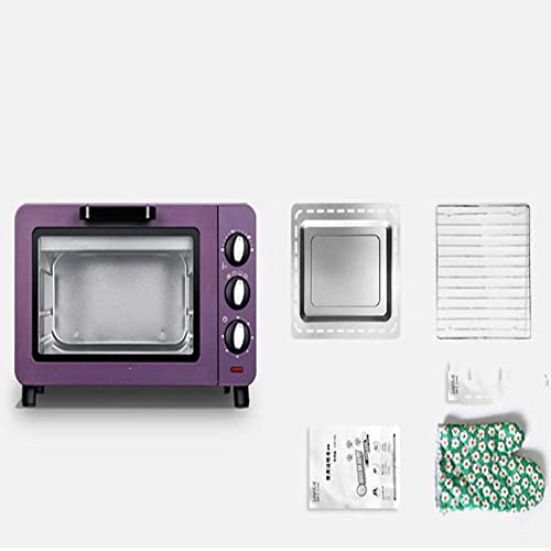 Compact Toaster Oven Cooker for Bread, Bagels, Cookies, Pizza, Paninis More with Baking Tray, Rack + Auto Shut Off Feature (Purple) (Purple)