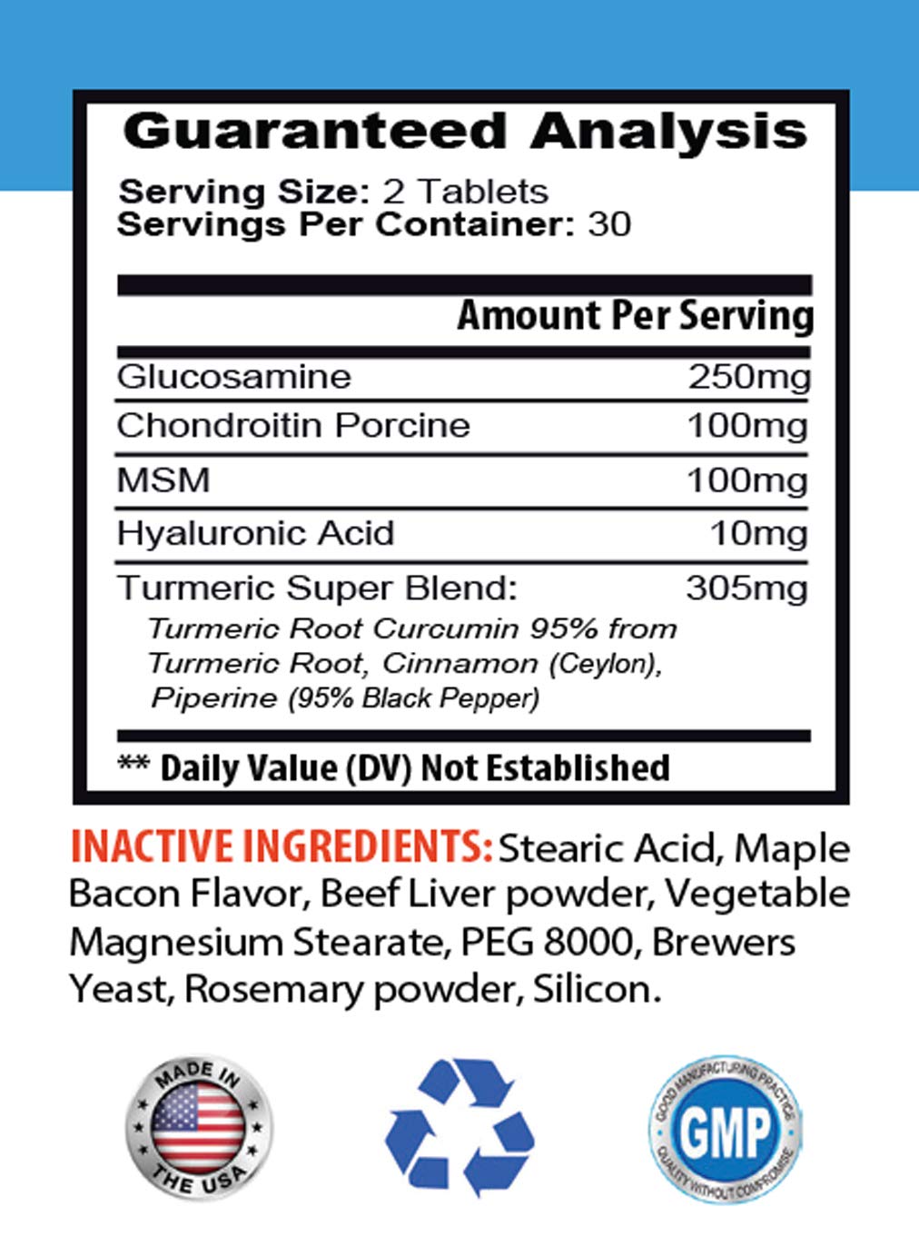 Old Dog Supplements - Dogs Joint Health Complex with Turmeric and MSM - Supports Hips and Joints - chondroitin Dog Treats - 1 Bottle (60 Tablets)