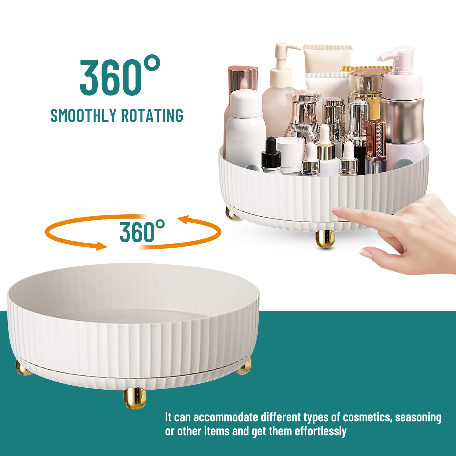 Degree Rotating Perfume Organizer, 11 Inches Large Capacity Lazy Susan for Bathroom Counter or Vanity