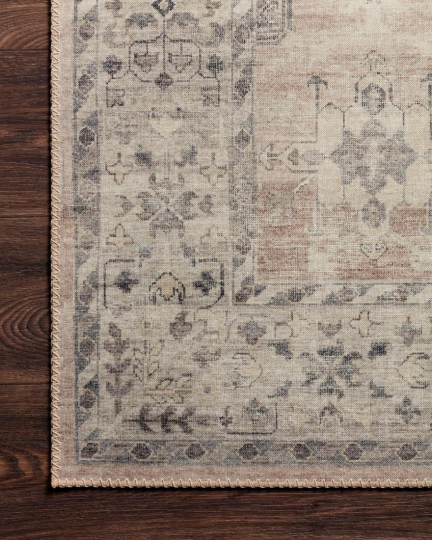Loloi II Hathaway Collection HTH-03 Java/Multi 2'-0" x 5'-0", .25" Thick, Accent Rug, Soft, Durable, Printed, Modern, Low Pile, Non-Shedding, Easy Clean, Living Room Rug