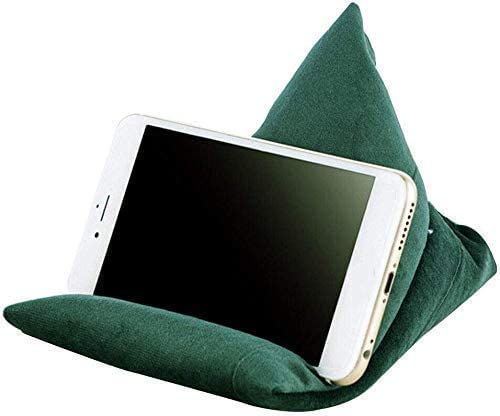 Mobile Phone Pillow Stand, Fabric Phone Stands Soft Cushion Holder Phone Sofa Pillow Cushion (Green)