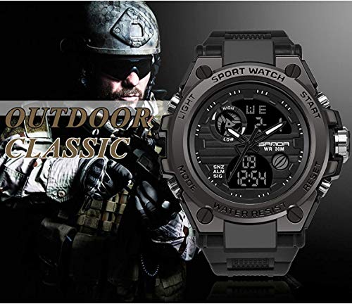 Men's Watches Outdoor Sports Waterproof Military Watch Date Multi Function Tactics Electronic Army LED Stopwatch Digital Aanalog Watches