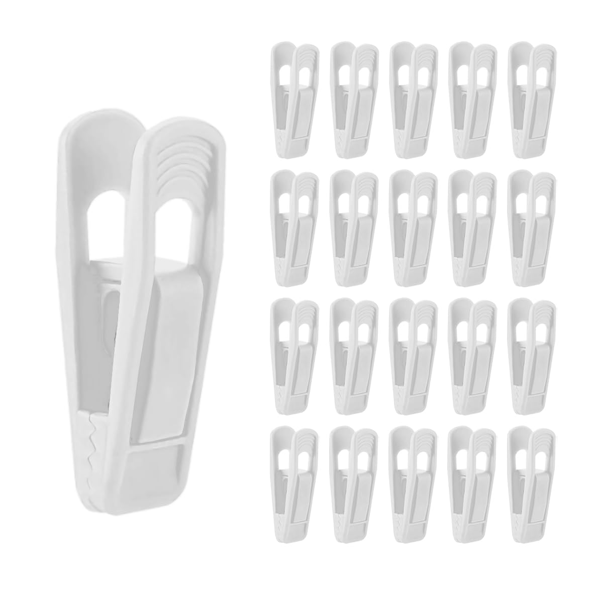 ICSTM Plastic Hanger Clips, 20 Pack Plastic Clips for Hangers, Slim-line Finger Clips Set Clothes Hanger (White)