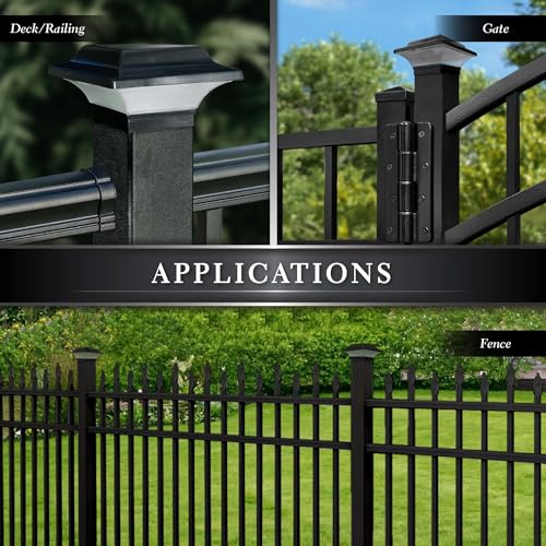 Classy Caps SL082B Imperial Outdoor Post Light- Fits 2" x 2", 2.25" x 2.25", 2.5" x 2.5" Posts, Black Powder Coated Aluminum