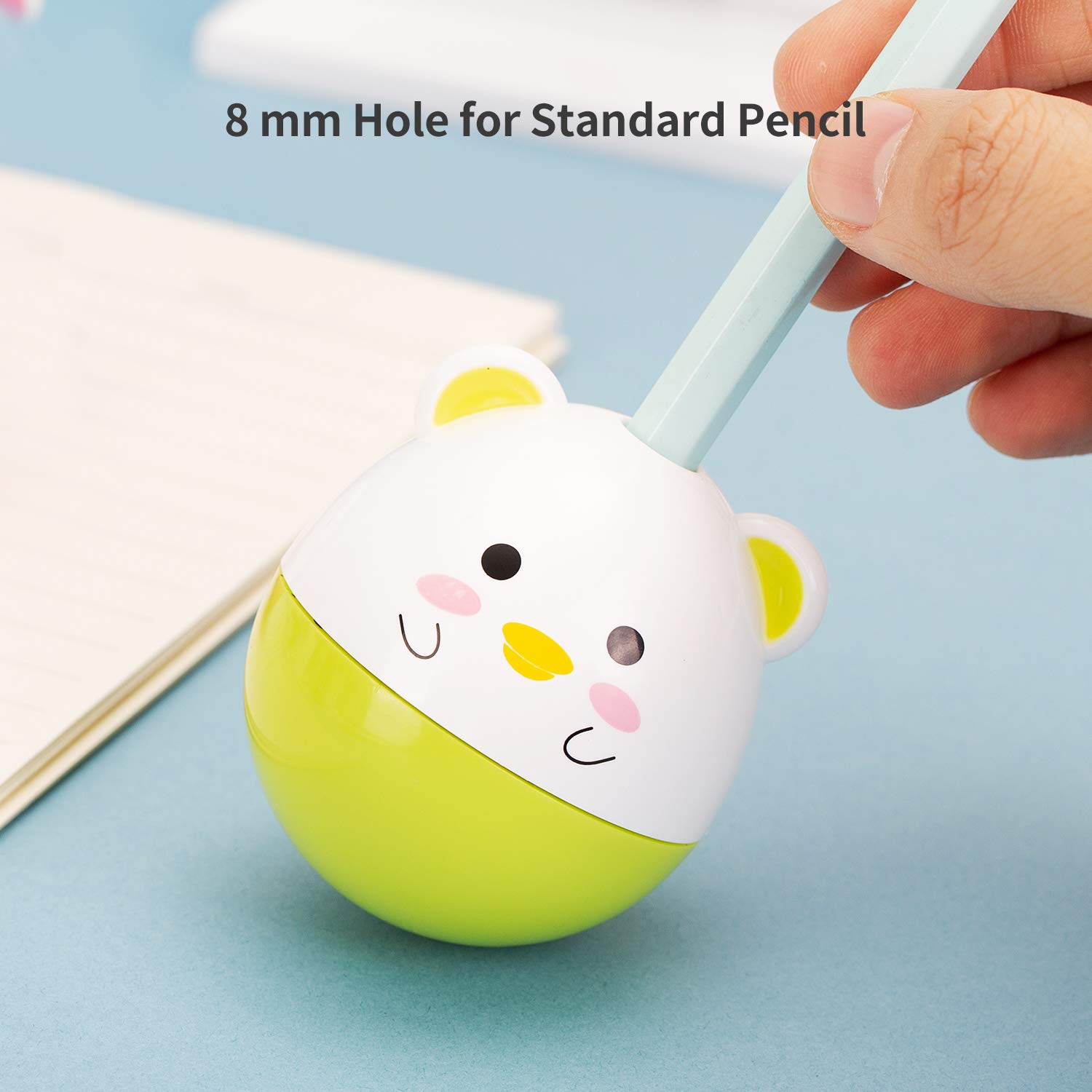 Deli Pencil Sharpener, Manual Pencil Sharpener, Handheld Pencil Sharpeners, Perfect for Kids & Students, Random Color, Tumbler Shape