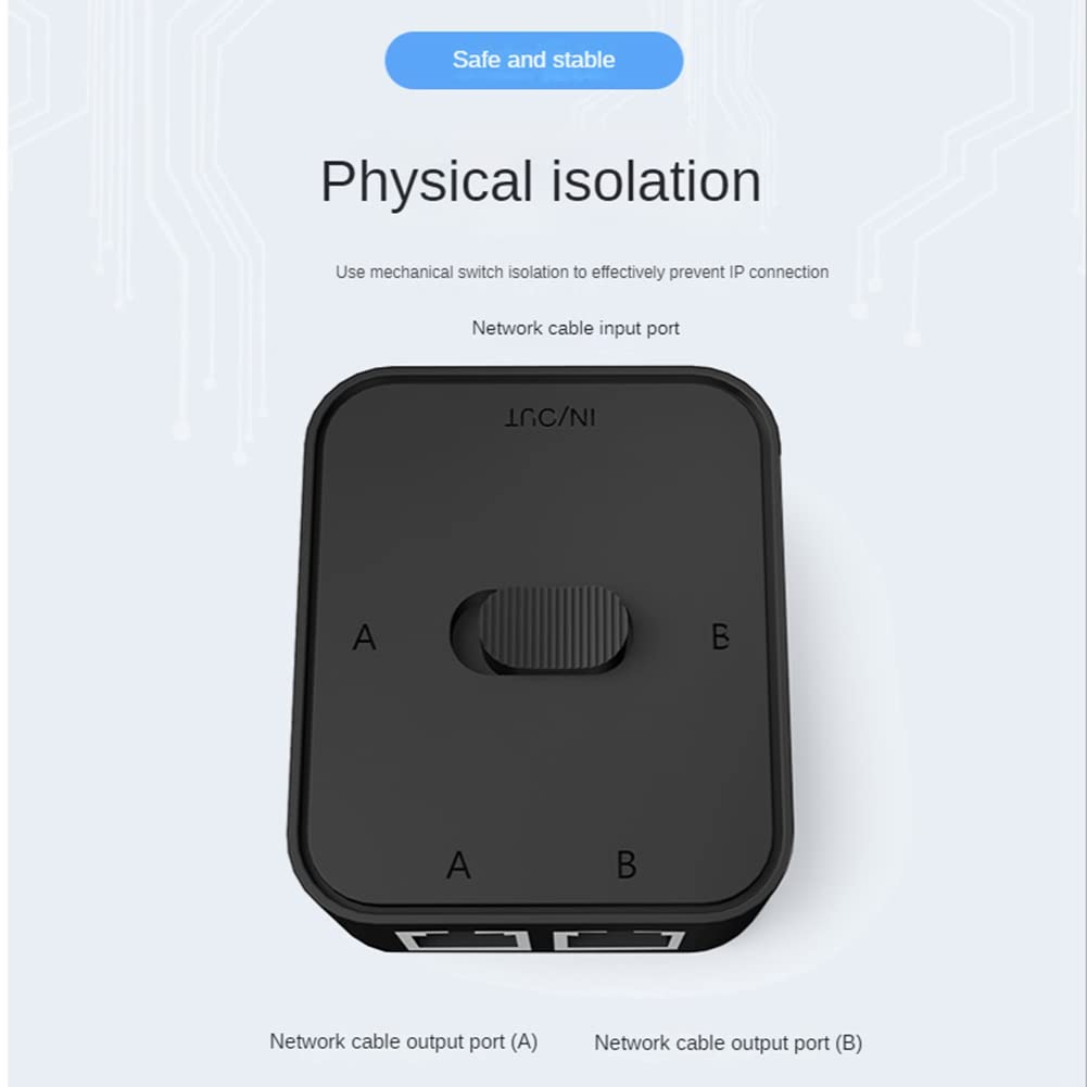 HICCYRODLY 2 Port Gigabit Network Switch RJ45 Switch Network Splitter Cable Extender Selector Free 2 Way Adapter Connector