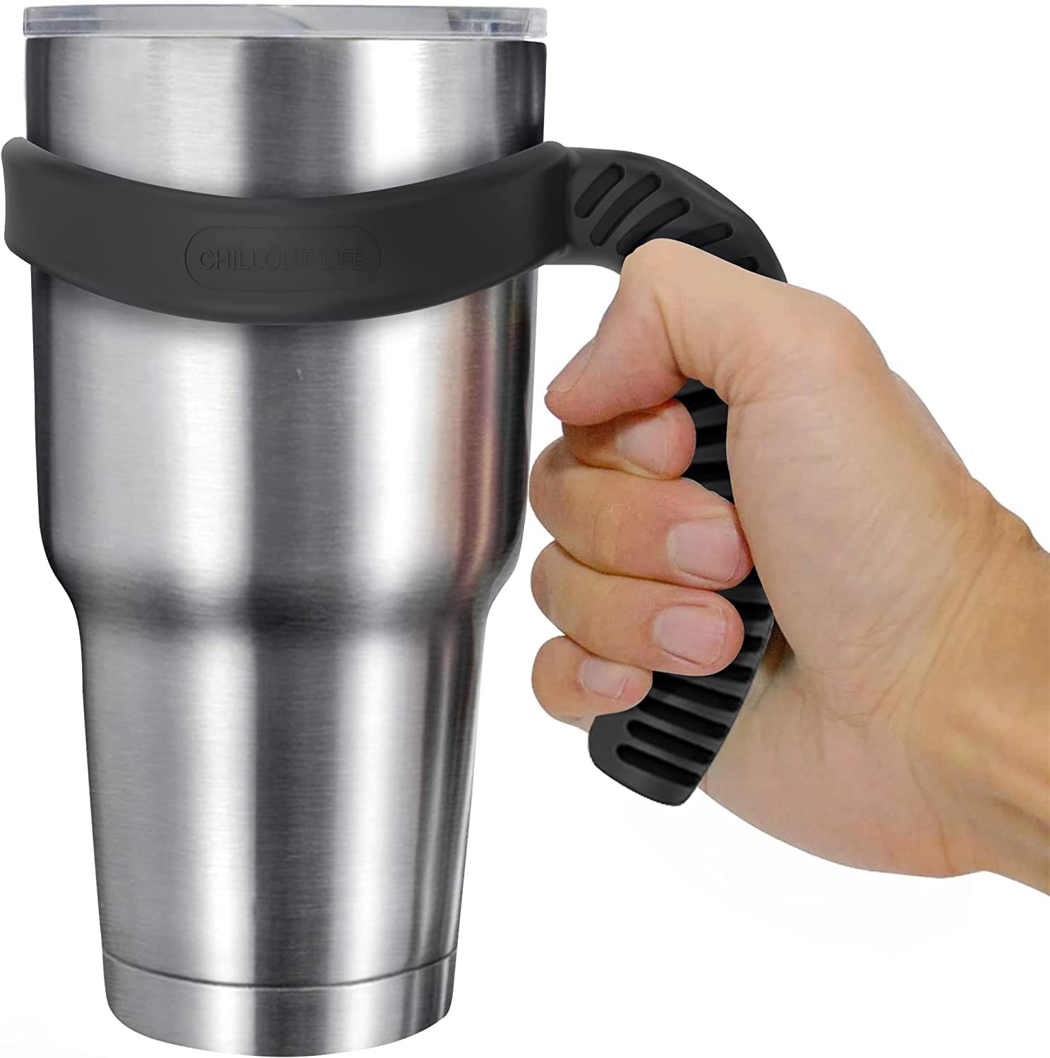 CHILLOUT LIFE Handle for YETI Cup 30 oz - Ozark Trail 30 oz Tumblers, Comfortable Replacement Handle for 30 oz YETI Tumbler & More (Black Handle Only)