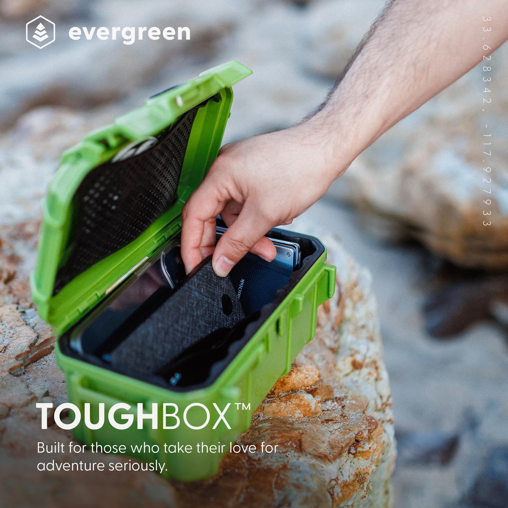 Evergreen 58 Waterproof Dry Box Protective Case - Travel Safe/Mil Spec/USA Made - for Cameras, Lenses, Phones, Pistols, First Aid, Boating, Water Sports, Tacklebox, Ammo Can, Deck Boxes (Orange)