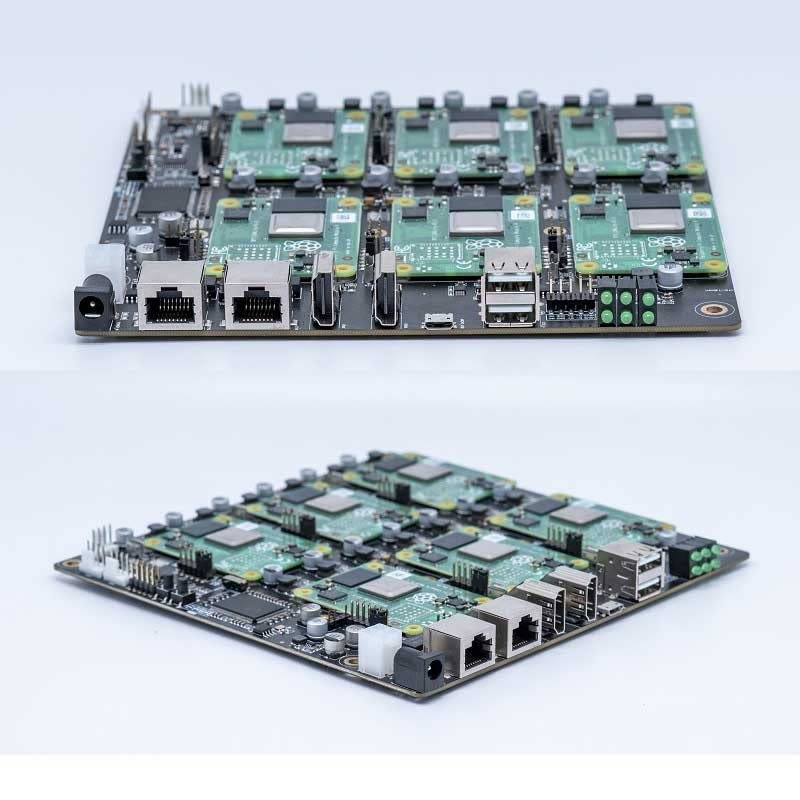 DeskPi Super6C for Raspberry Pi CM4 Cluster, Mini-ITX Board 6 RPI CM4 Supported, Power Supply Included