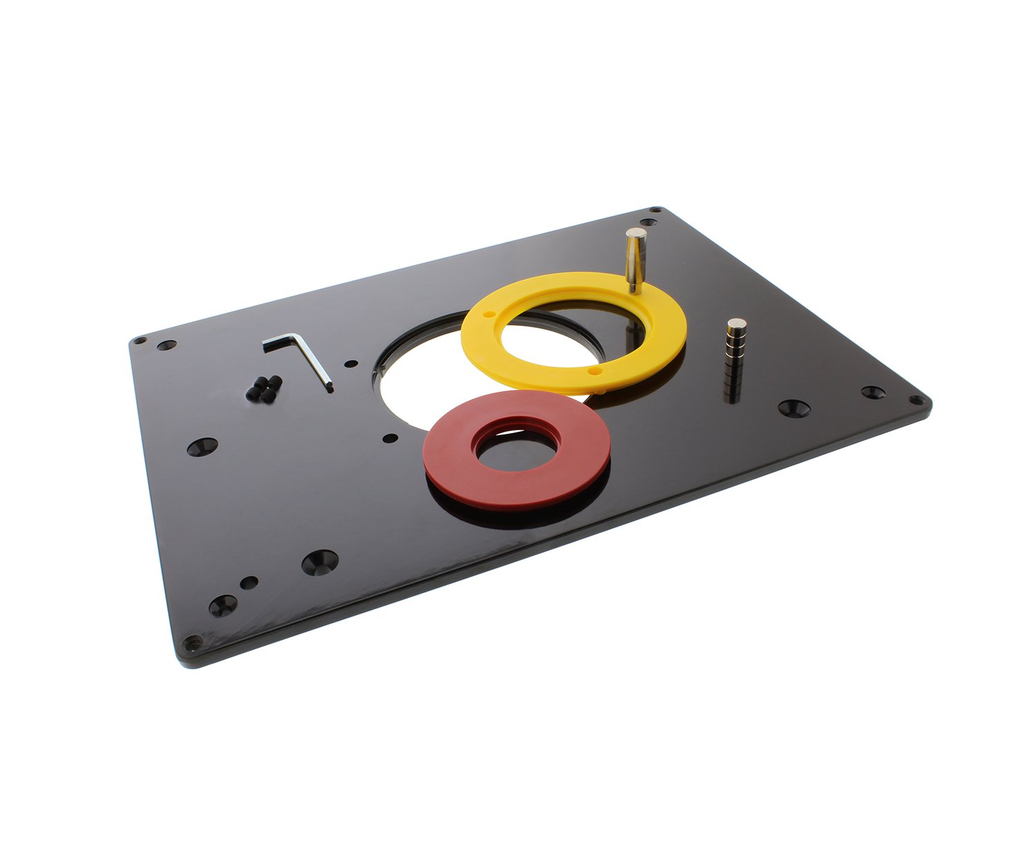 DCT Universal Router Table Saw Insert Base Plate Kit, 3-7/8, 2-5/8, 1-1/4 Inches β Cutter & Porter-Cable Template Guide