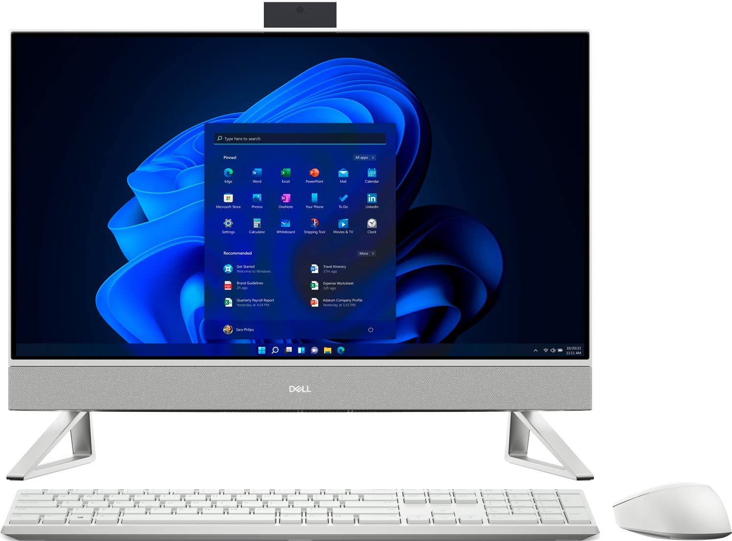 Dell 2022 Inspiron 5410 24-inch FHD Touchscreen All-in-One Desktop 10-Core 12th Intel Core i5-1235U Iris Xe Graphics 12GB DDR4 256GB NVMe SSD + 1TB HDD WiFi 6E Bluetooth RJ45 Windows 10 Pro - Silver