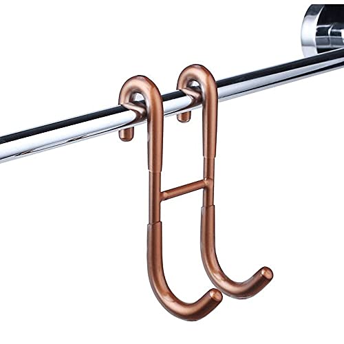 GOOFFY Door Metal Hooks for Hanging 2 Pieces of Plastic-Dipped S Hook, Multi-Purpose Double Hook, Free Perforated Glass Door Back Hook, School Bag Hook Hanger
