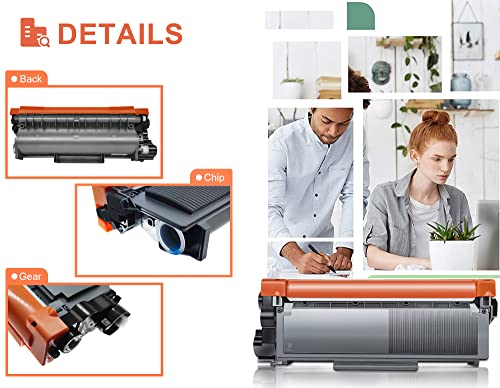 Juyudow Compatible Toner Cartridge Replacement for Dell E310dw E310 E514 E515 for Monochrome E310DW E515DW E514DW E515DN Part#: P7RMX PVTHG 593-BBKD (2 Packs Black, 2600 Pages High Yield)