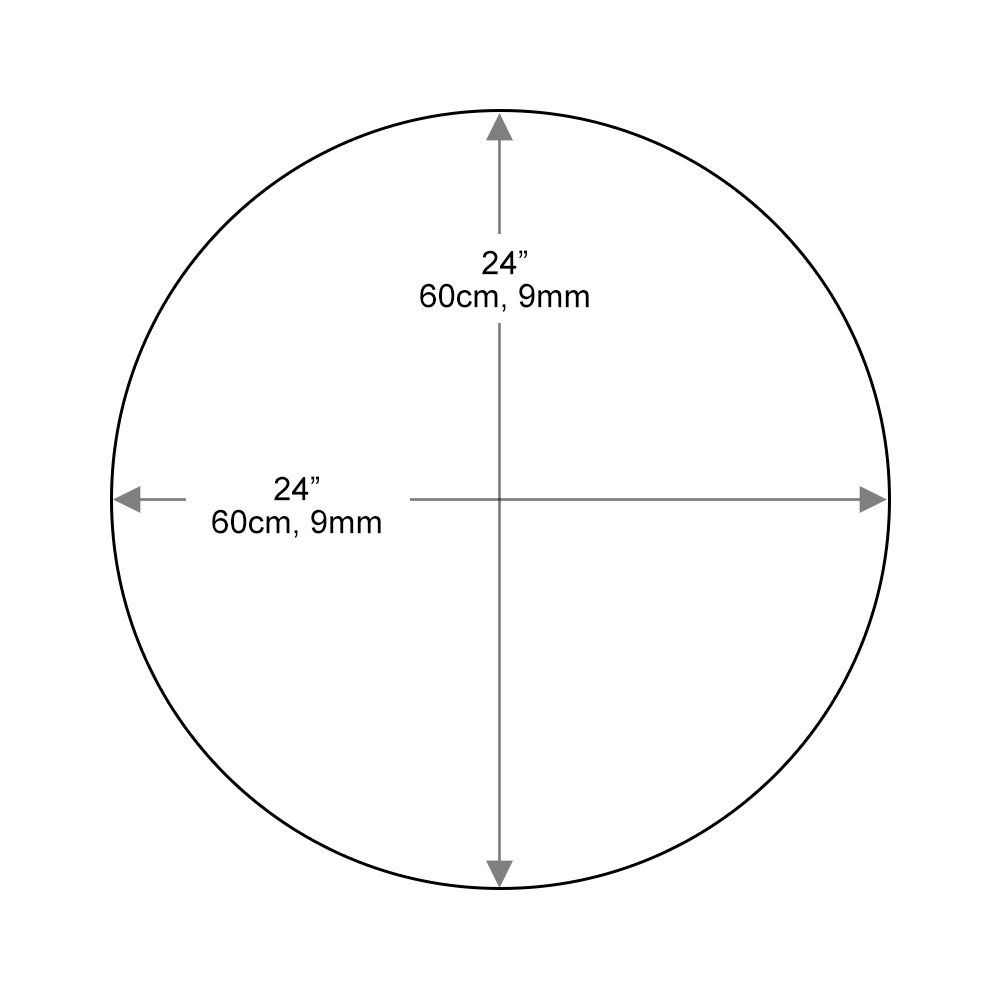 Dulles Glass 24" Round Glass Table Top - Tempered- 1/2" Thick - Bevel Polished Glass