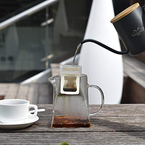 MERMOO YILAN Gooseneck Kettle Pour Over Coffee Kettle with Lid 350ml Stainless Steel Kettle Hand Drip Coffee Pot Long Narrow Coffee Pitcher Jug(black)