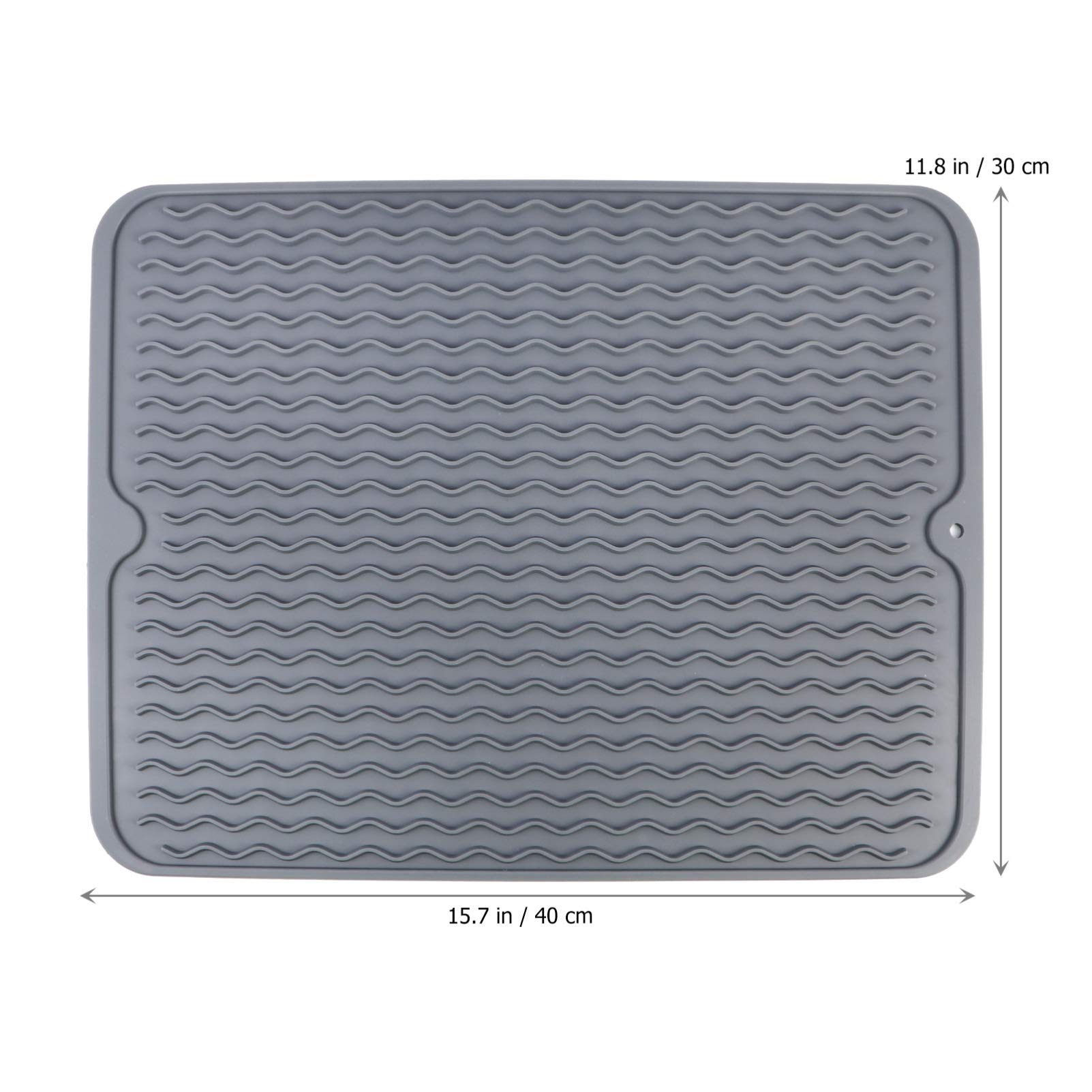 Hemoton 1pc Silicone Draining Mat countertop Dish Silicone Utensils Kitchen mat Silicone trivets Drain mat pad Silicone Drying mat Kitchen Dish Drying Mat Ripple Dish mat