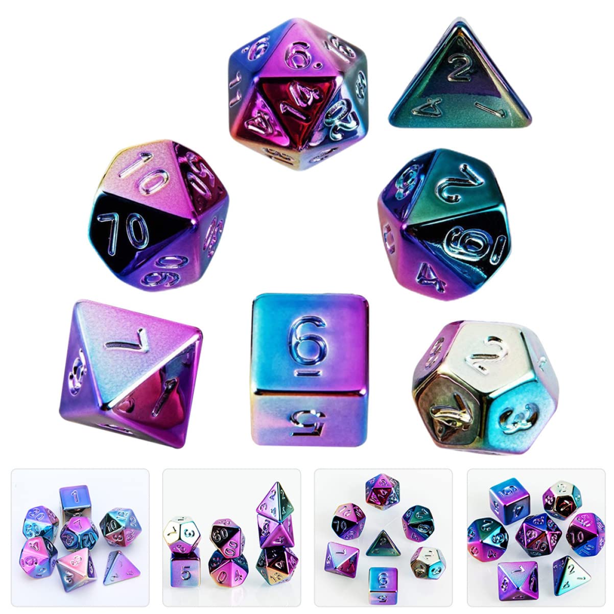 Desktop Toys 7pcs Polyhedral Dice polyhedral dice RPG dice Math dice Set Tabletop Roleplaying Educational Dice