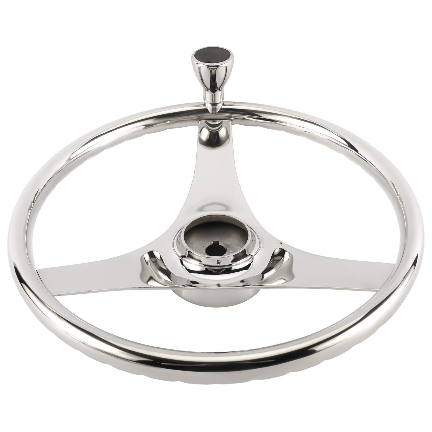DasMarine Stainless Steel 15-1/2" Sport Wheel Boat Steering Wheel With Control Knob,Fit 3/4" Shaft,7/8" Rim Size