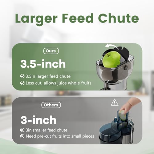 Cold Press Juicer, Juicer Machines with High Juice Yield,Easy to use Juice Extractor Maker For Full-Bodied Fruit & Veg Juice