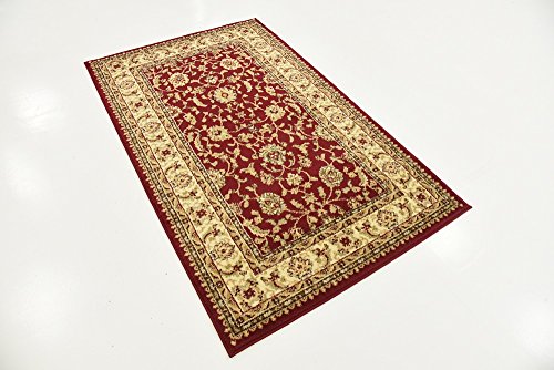 Unique Loom Voyage Collection Traditional Oriental Classic Intricate Design Area Rug (3' 3 x 5' 3 Rectangular, Red/Gold)