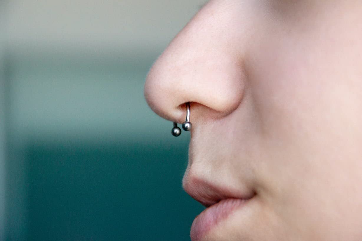 D.Bella 16G Surgical Steel Nose Septum Horseshoe Hoop Earring Eyebrow Tragus Lip Piercing Ring Balls & Spikes 6-12mm
