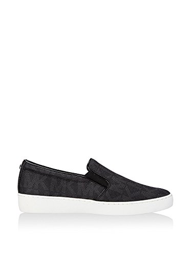 Michael Michael Kors Women's Keaton Slip-On Black Mini MK Logo Coated Canvas/Suprema Nappa Sport 8 M